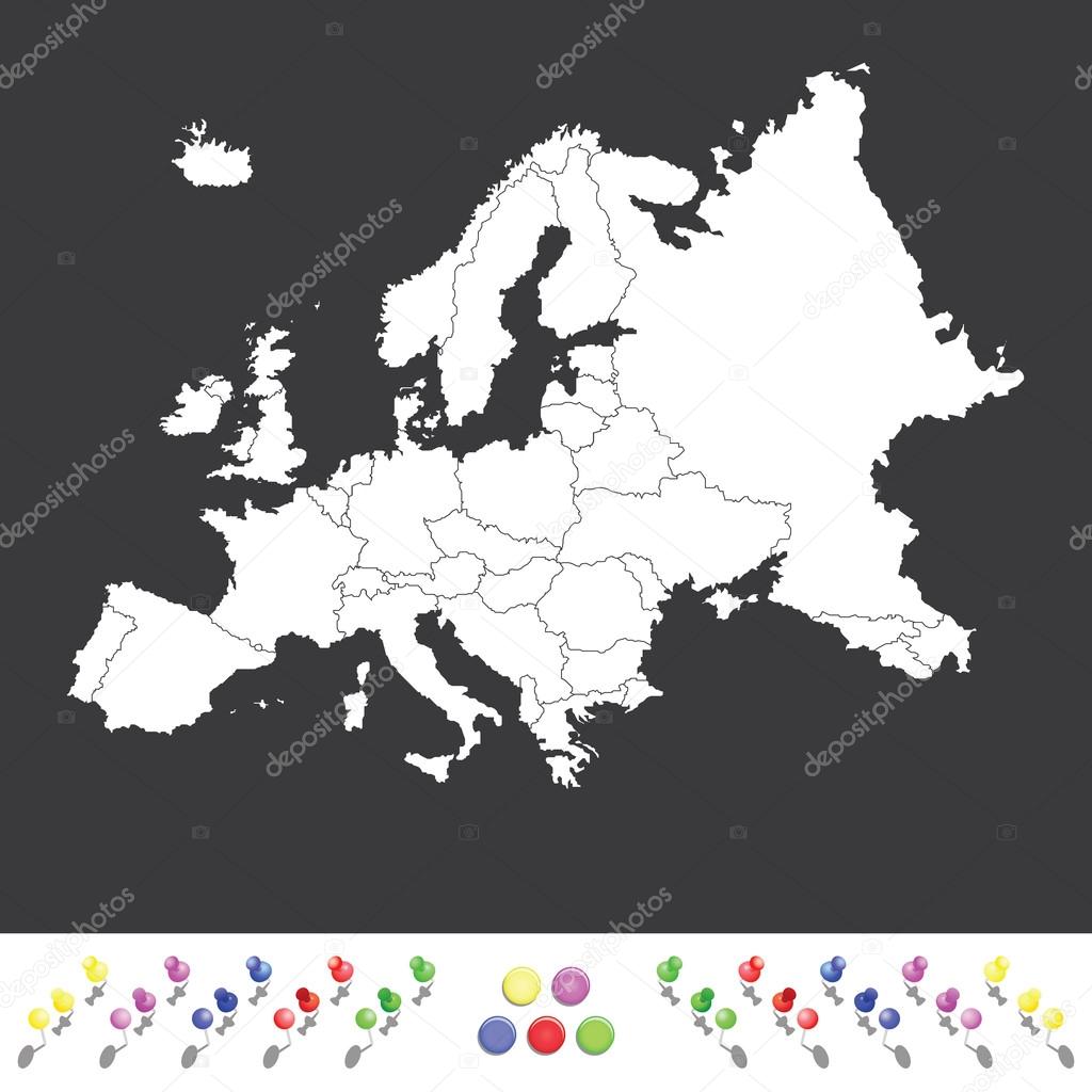 Outline on clean background of the continent of Europe Stock Vector by ...