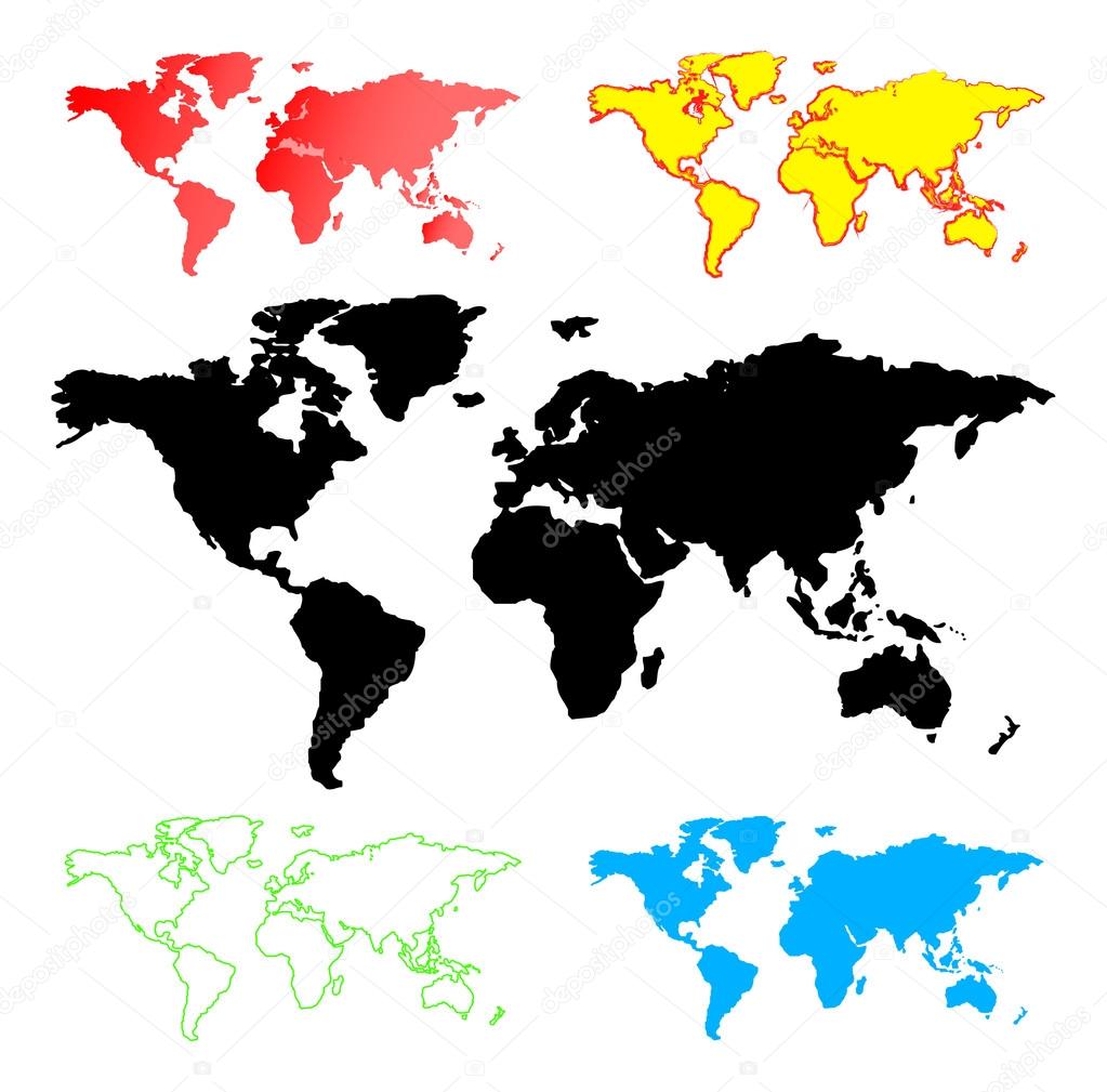 World maps Stock Vector Image by ©PaulStringer #53825513