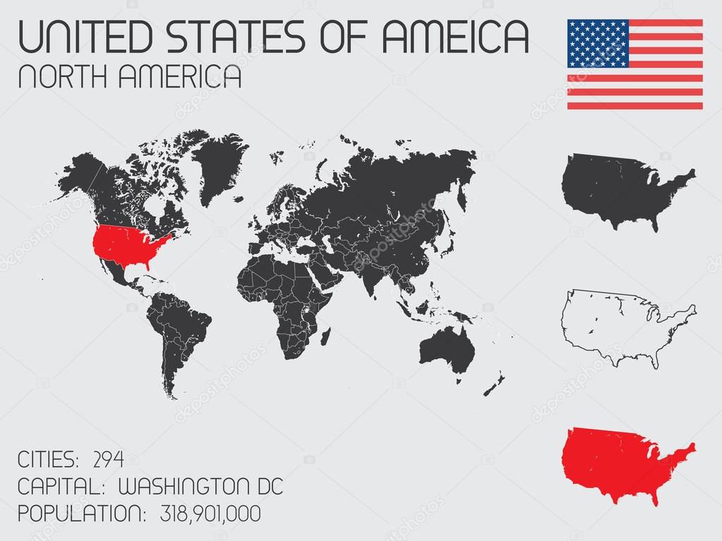 Set of Infographic Elements for the Country of United States of Stock ...