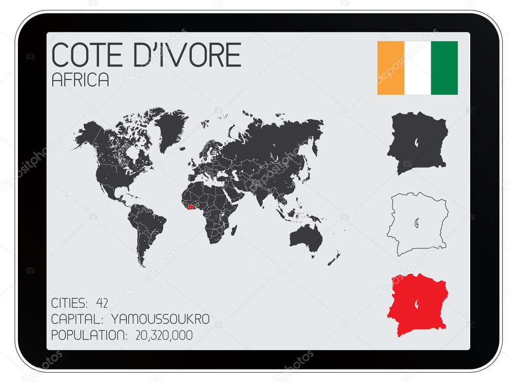 Set of Infographic Elements for the Country of Cote Divoire — Stock ...