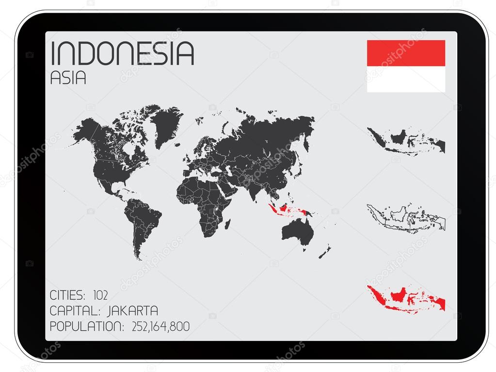 Set of Infographic Elements for the Country of Indonesia — Stock Photo ...