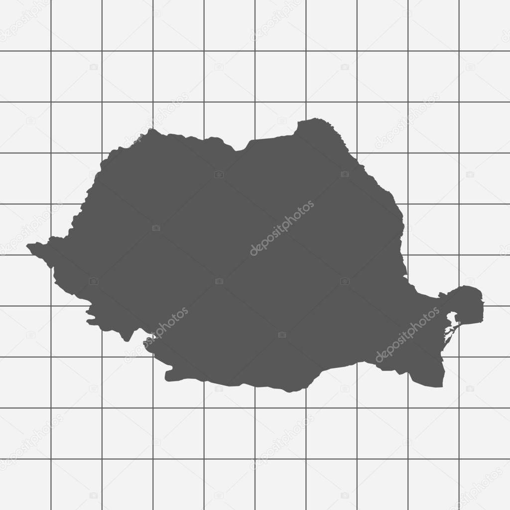 Squared Paper with the Shape of the Country of Romania — Stock Photo ...