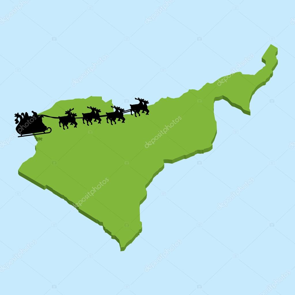 3D map on blue water with Santa background of Cameroon Stock Photo by ...