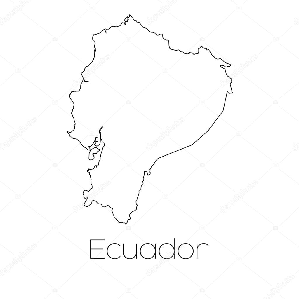 Country Shape isolated on background of the country of Ecuador — Stock ...