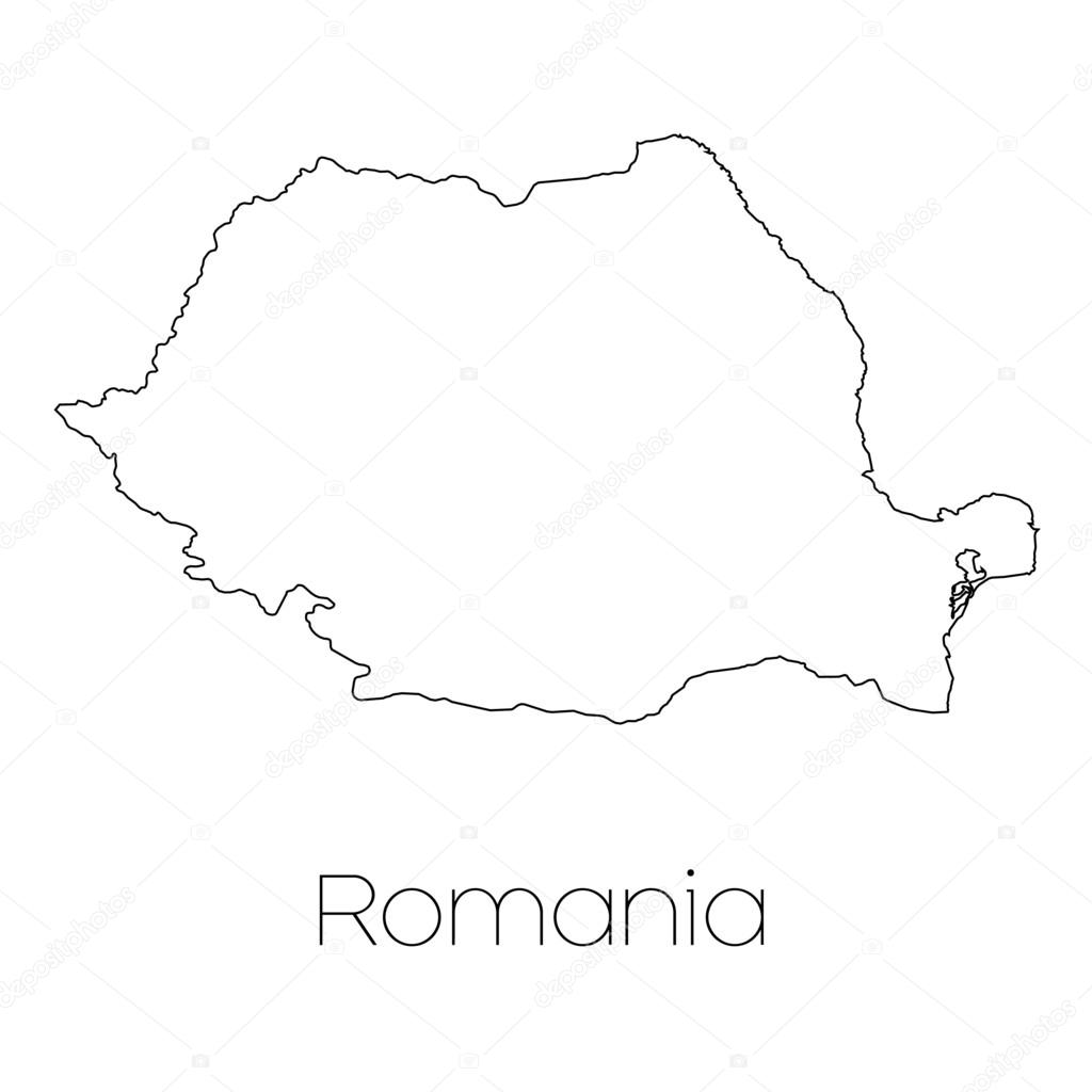 Country Shape isolated on background of the country of Romania Stock ...