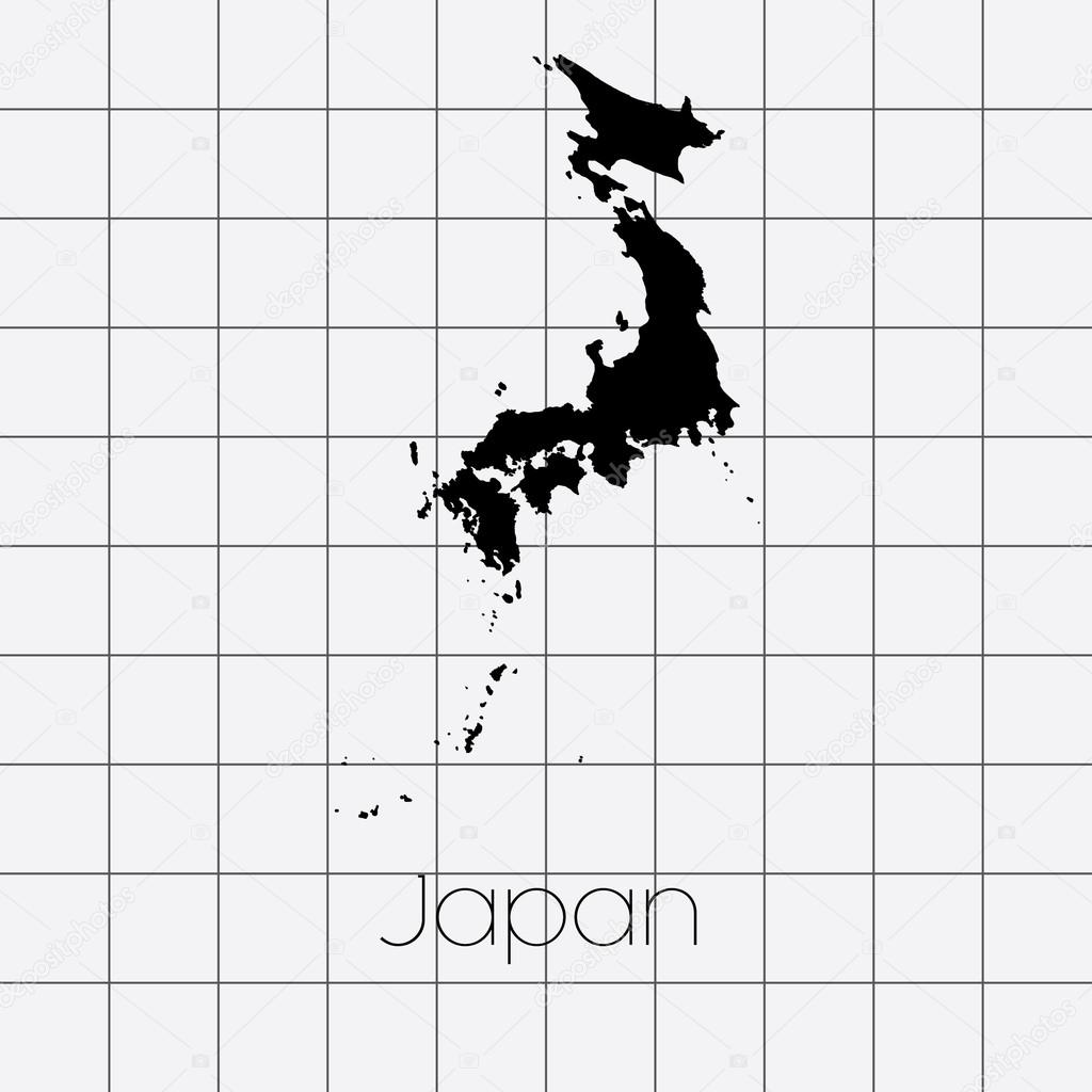 Squared Background with the country shape of Japan — Stock Photo ...