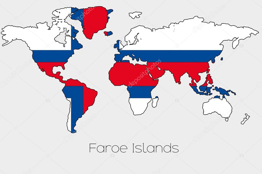 Flag Illustration inside the shape of a world map of the country Stock ...