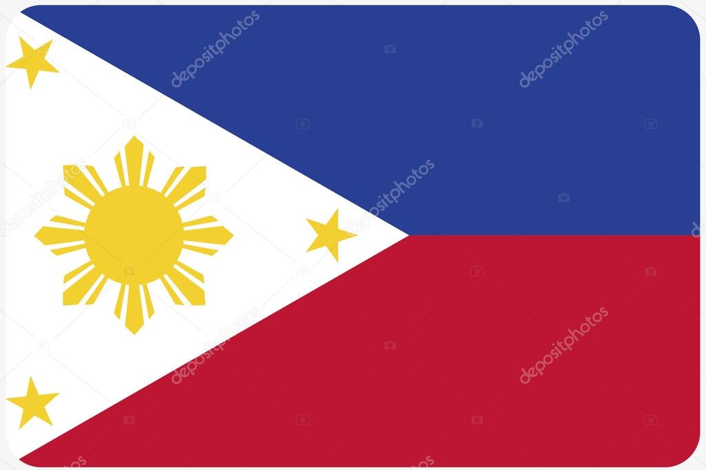 Flag Illustration with rounded corners of the country of Philipp ...
