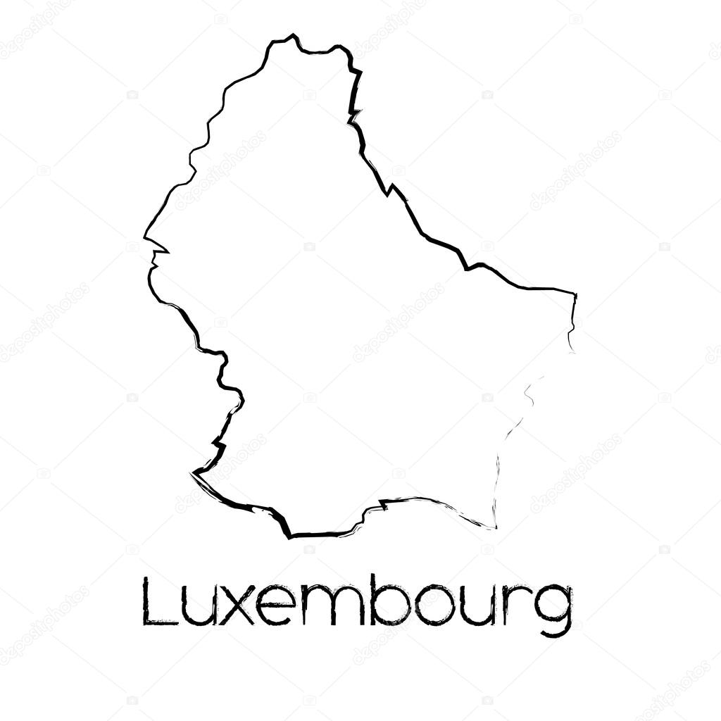 Scribbled Shape of the Country of Luxembourg — Stock Photo ...