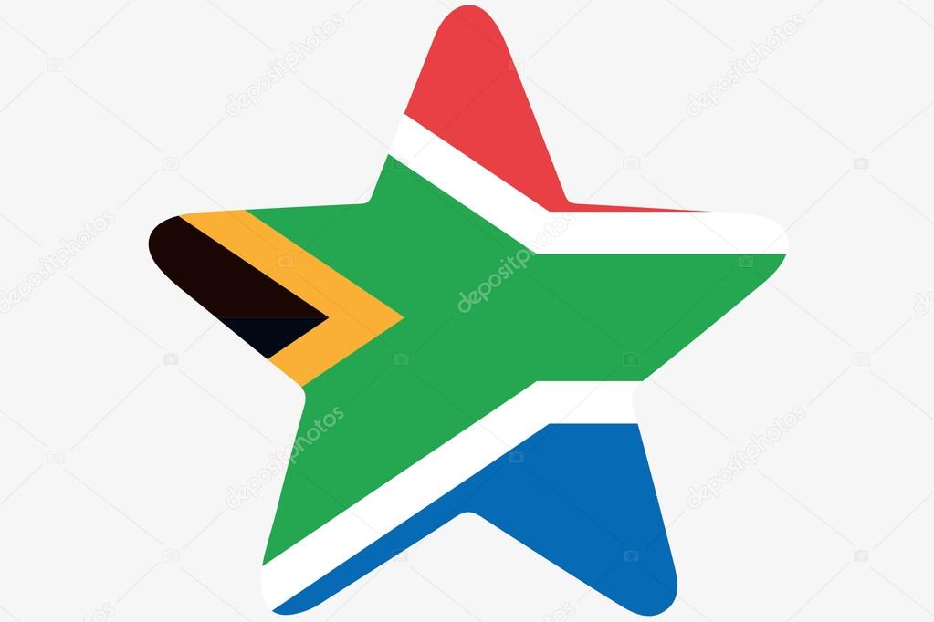 Flag Illustration inside a star of the country of South Africa Stock ...