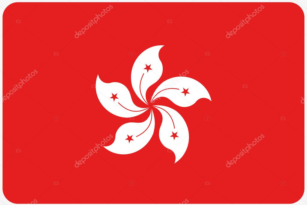 Flag Illustration with rounded corners of the country of Hong Ko Stock ...