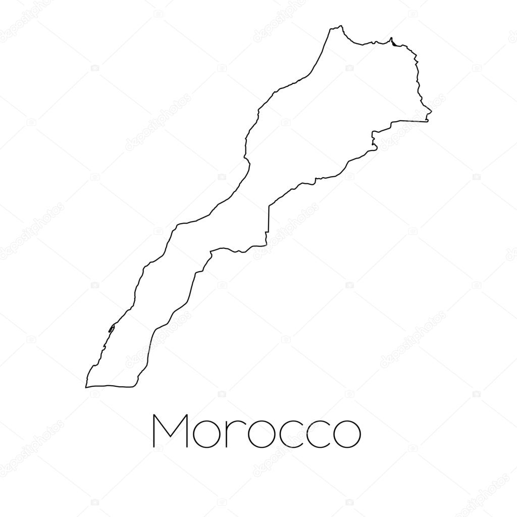Land vorm geïsoleerd op de achtergrond van het land van Marokko ...