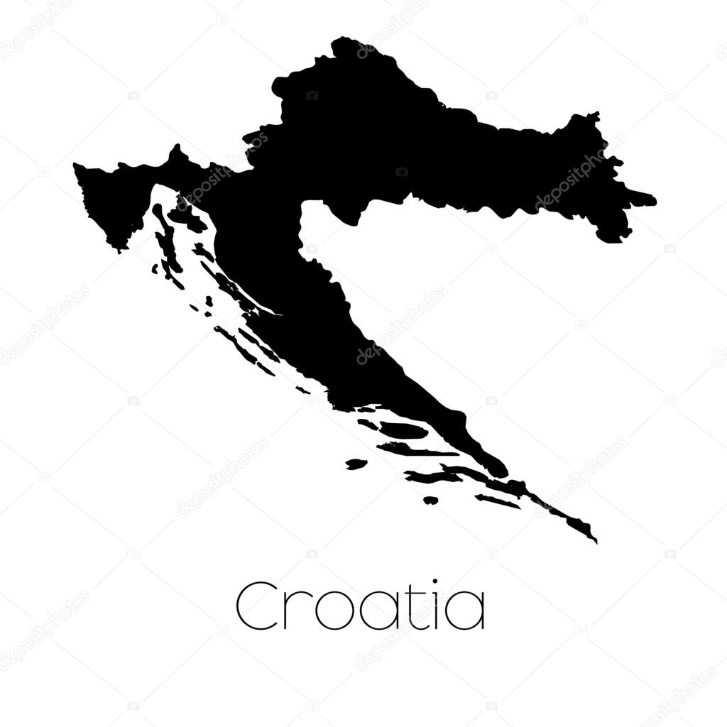 Country Shape isolated on background of the country of Croatia Stock ...