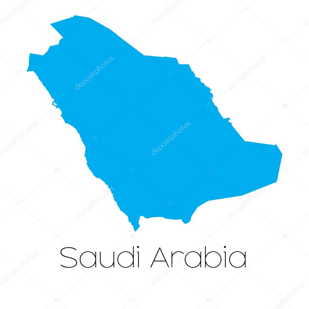 Blue shape with name of the country of Saudi Arabia Stock Vector Image ...