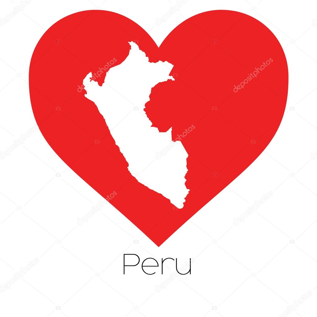 Ilustración de corazón con la forma del Perú — Vector de stock ...