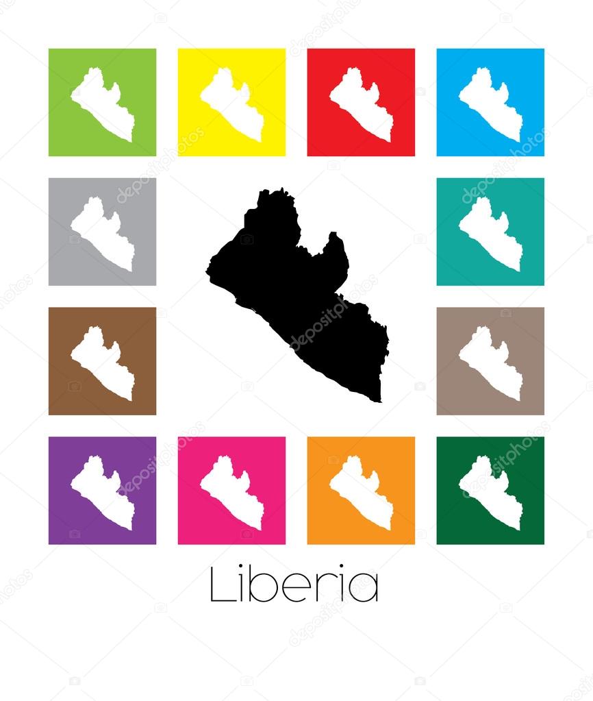 Multicoloured Map of the country of Liberia Stock Vector by ...