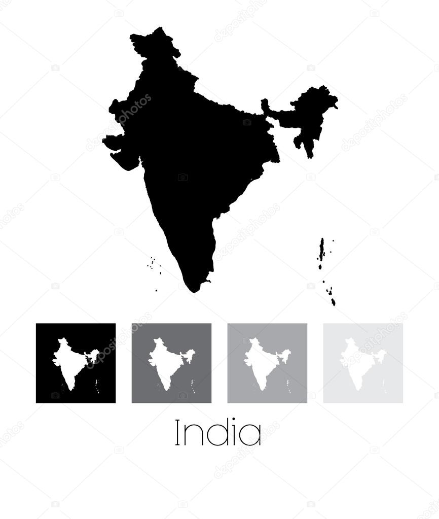 Mapa del país de India Vector de stock #84254746 de ©PaulStringer