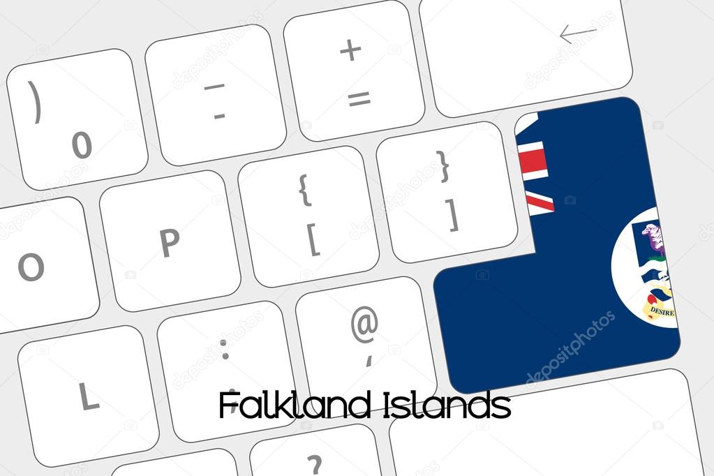 Keyboard with the Enter button being the Flag of Falkland Island Stock ...