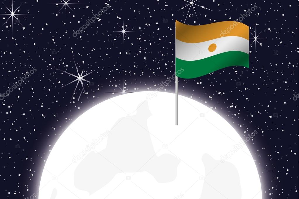 Moon Illustration with the Flag of Niger Stock Illustration by ...