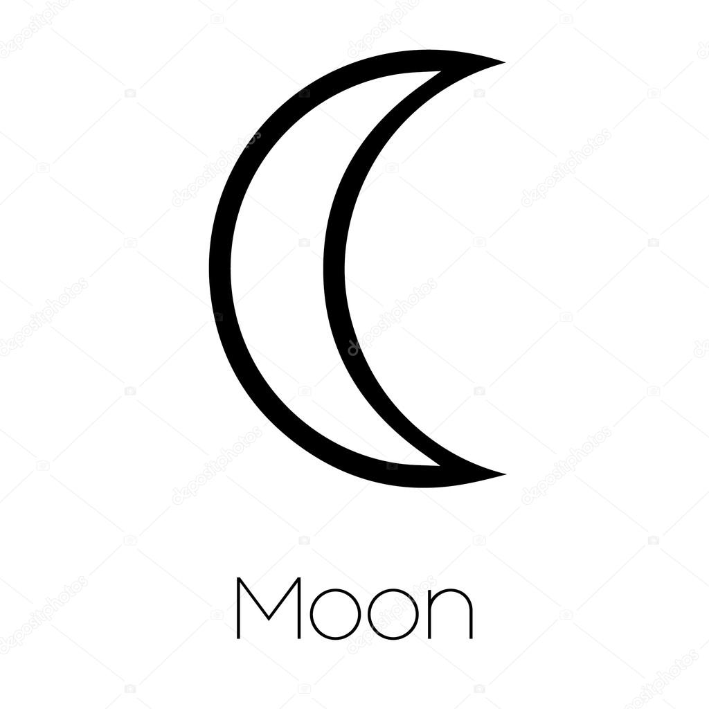 Planet Symbols - Moon — Stock Vector © PaulStringer #87579518