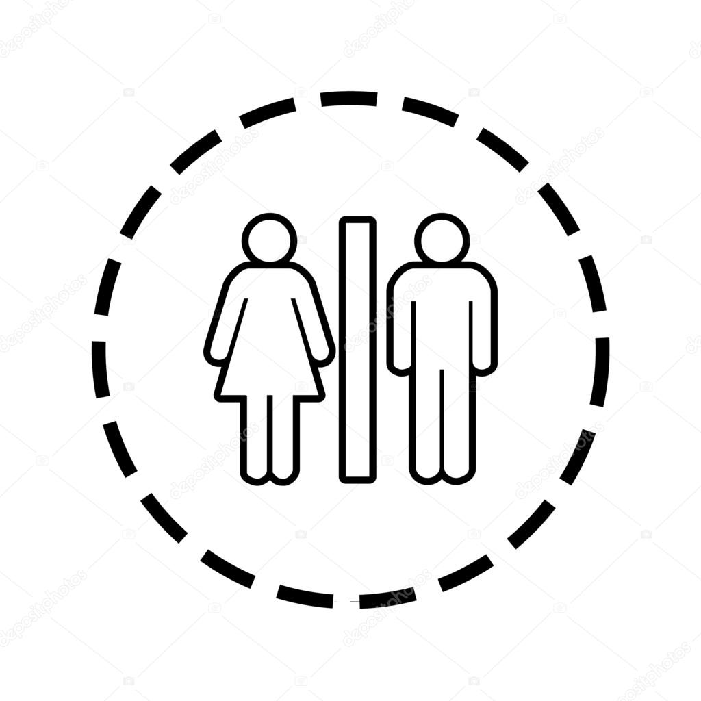 Icon Outline within a dotted circle - Toilet Stock Vector by ...