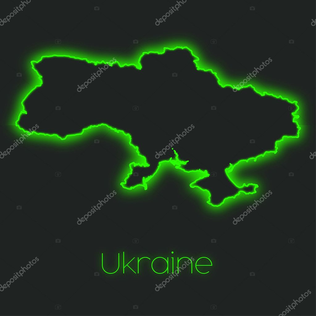 Neon Outline Ukraine — Stock Photo © PaulStringer #98164350
