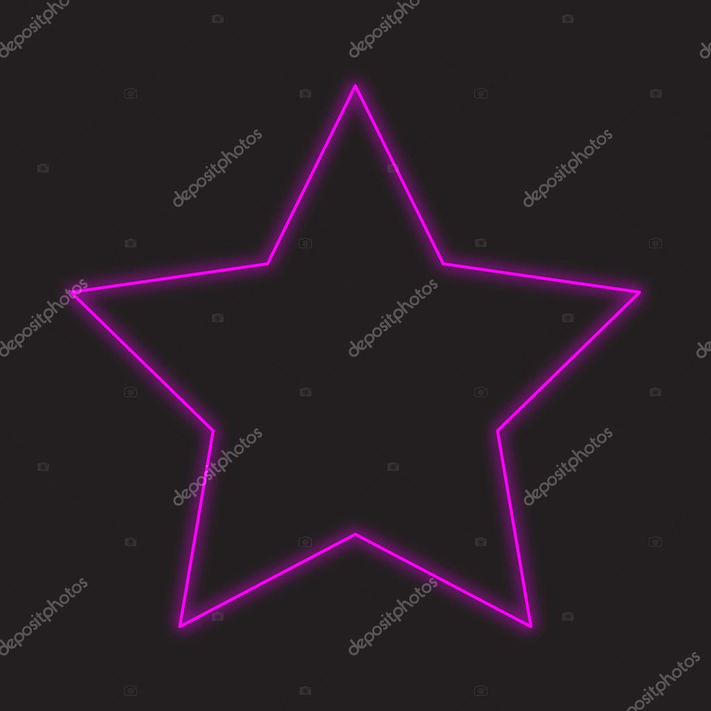 Neon Icon Isolated Black Background Pointed Star — Stock Photo ...