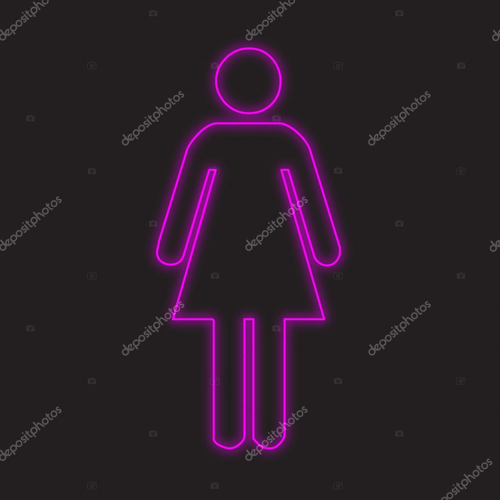 Neon Icon Isolated Black Background Woman — Stock Photo © PaulStringer ...