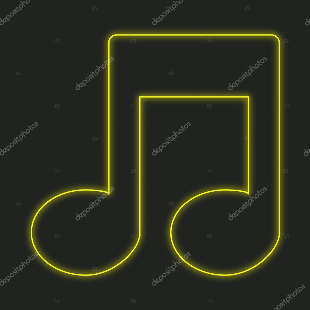 Neon Icon Isolated Black Background Musical Notes — Stock Photo ...