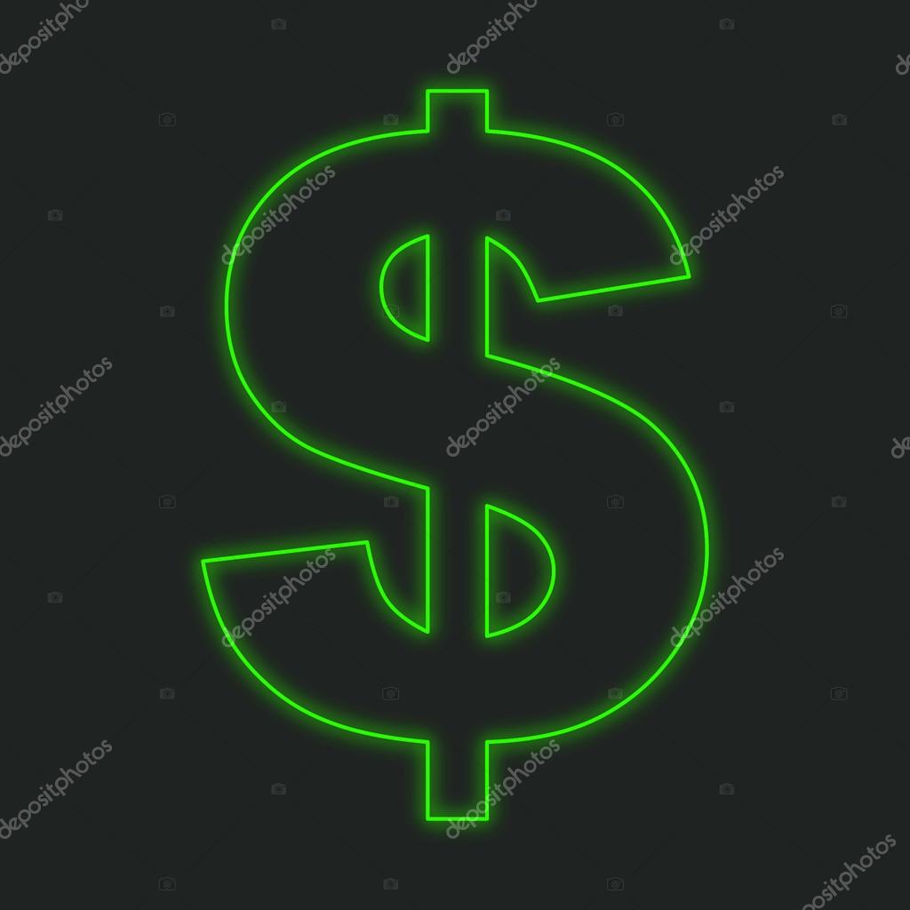 Green Dollar Signs Black Background