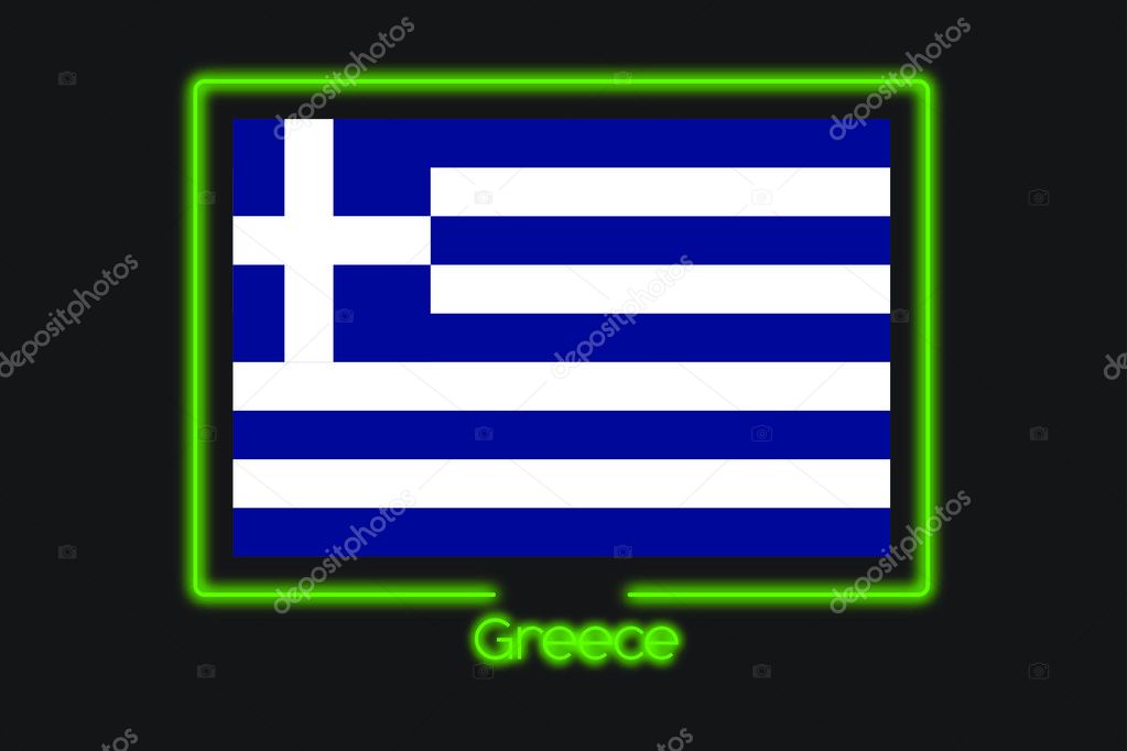 Flag Illustration Neon Outline Greece — Stock Photo © PaulStringer ...