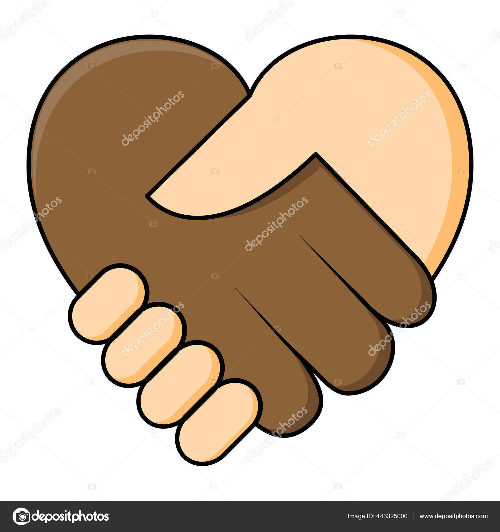 Shaking Hands Heart Vector