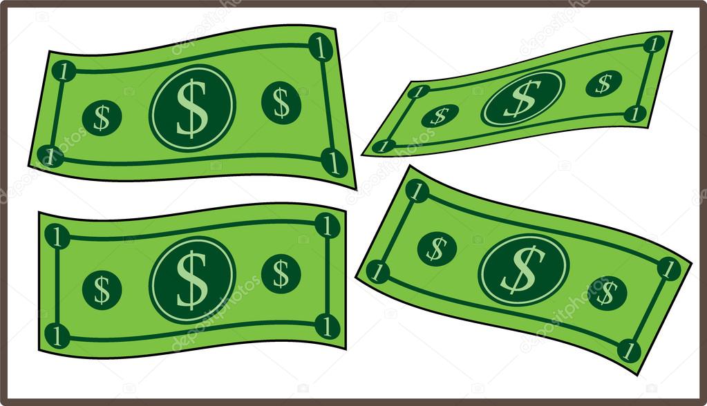 Dólar billete de dibujos animados — Archivo Imágenes Vectoriales ...