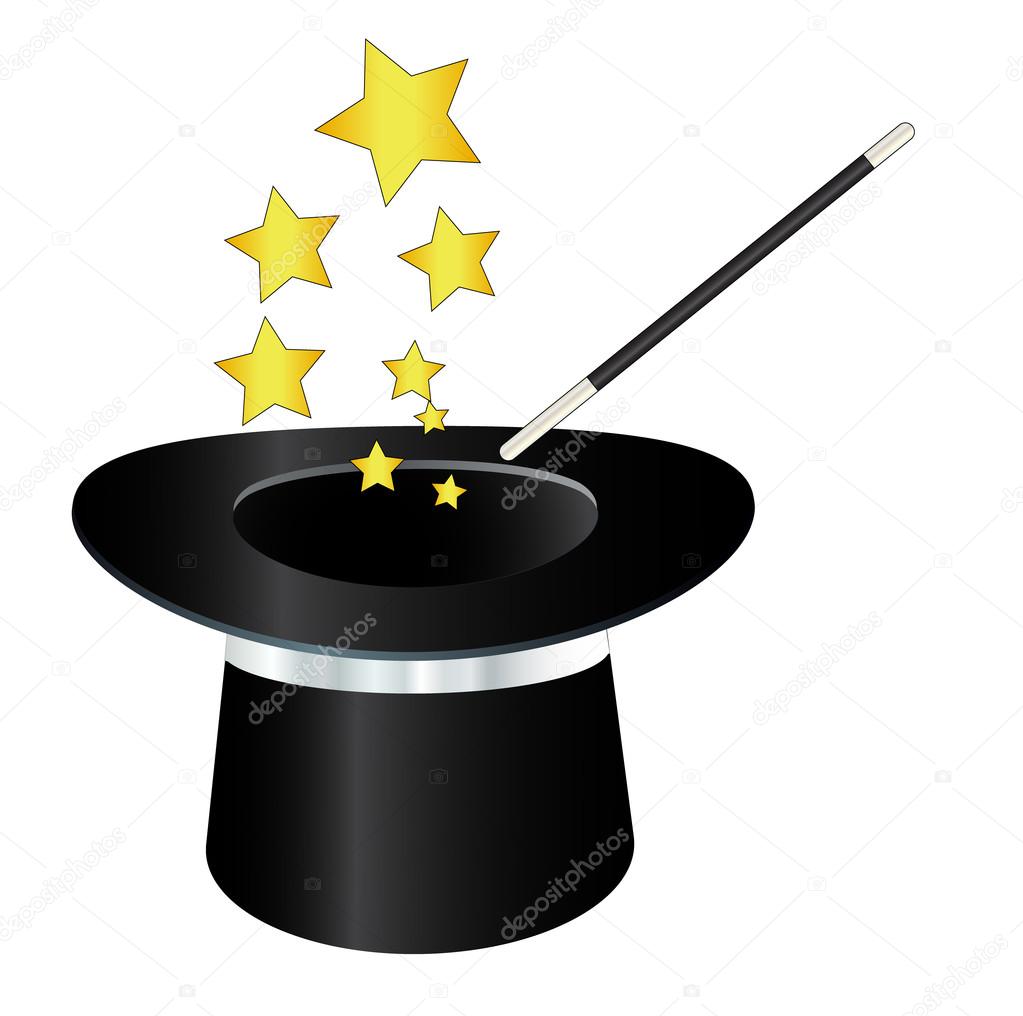 Vector magic hat cylinder with wand Stock Vector by ©newelle 81641220