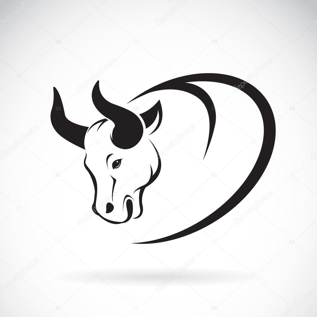 Vector image of an bull head design on a white background Stock Vector ...