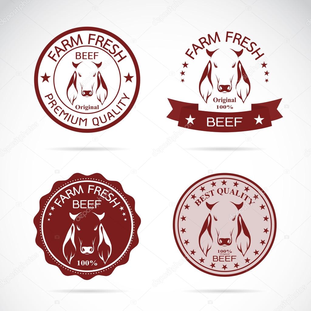 Set of vector cow labels on white background Stock Vector Image by ...