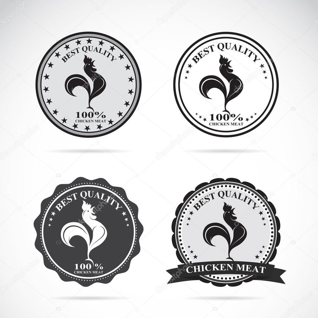 Set of vector chicken labels on white background Stock Vector Image by ...