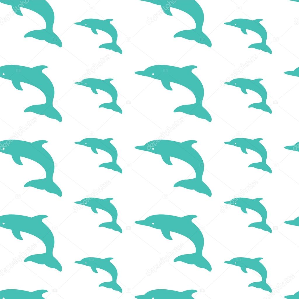 Delfín vector arte fondo diseño para la tela y la decoración. Seaml ...