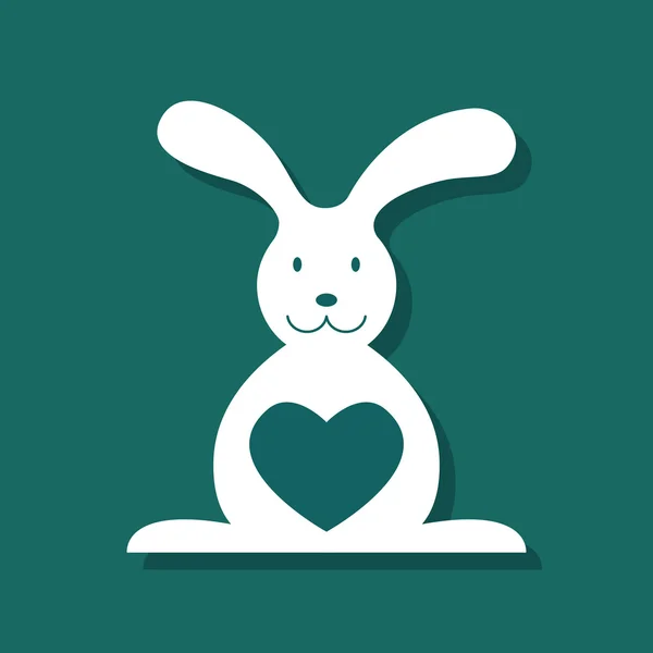 Vector of two rabbit head design and heart on white background. Stock ...