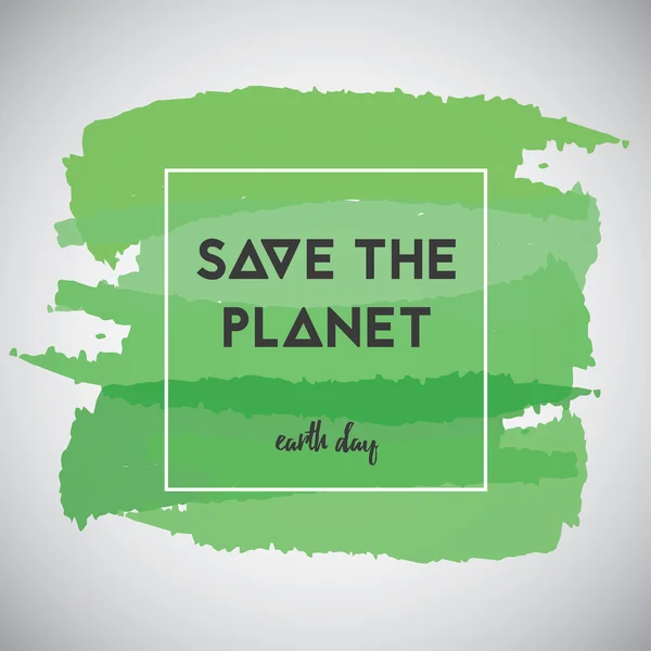 Earth Day sign on the green watercolored background with a white Stock ...