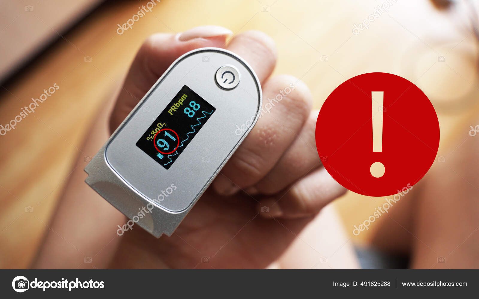 Low blood oxygen levels. A dangerous indicator for hypoxia Stock Photo ...