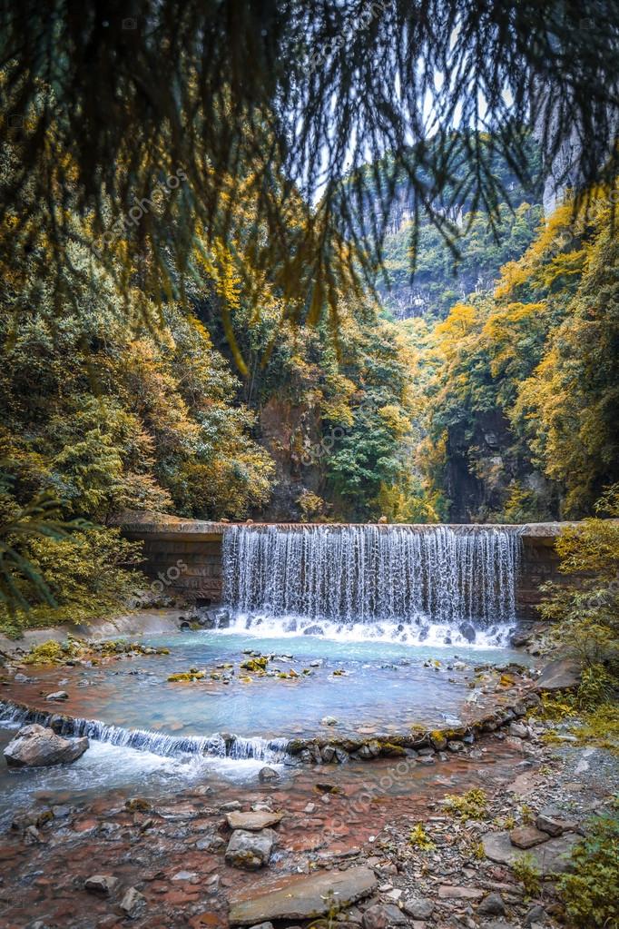 Waterfall at Wulong National Park famous landscape china Stock Photo by ...
