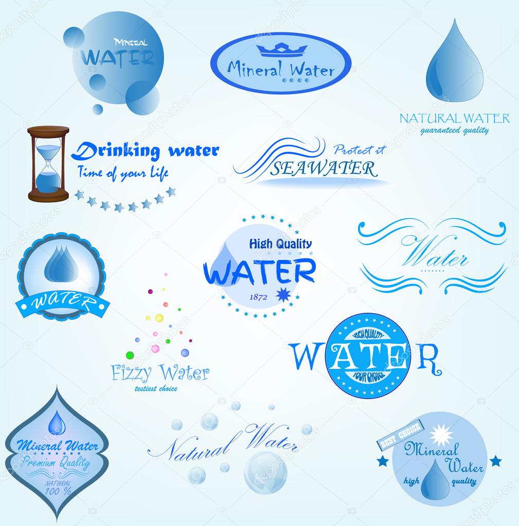 Blue Water Labels — Stock Photo © Aliaksei_Z #61775741