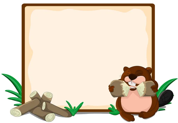 Beaver border Vector Art Stock Images | Depositphotos