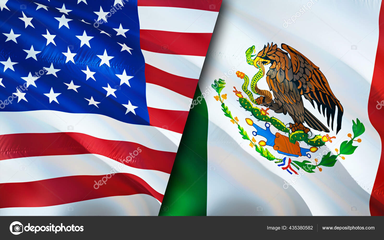 Banderas Estados Unidos México Diseño Banderas Waving Bandera México ...