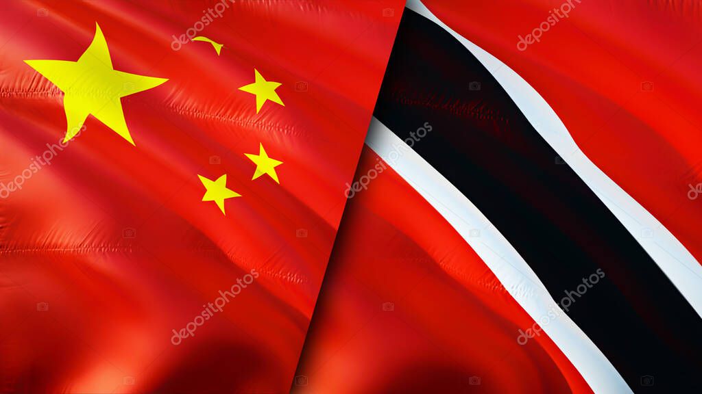 Banderas de China y Trinidad y Tobago. Diseño de banderas 3D Waving ... Banderas de China y Trinidad y Tobago. Diseño de banderas 3D Waving ...