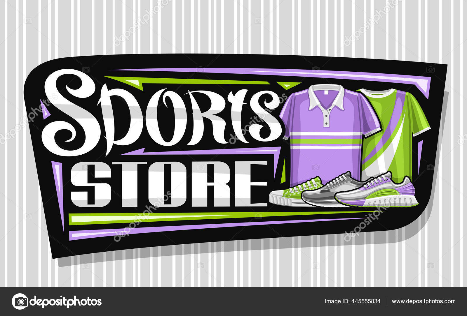 Vector Logo Sports Store Black Decorative Sign Board Sporting Goods ...