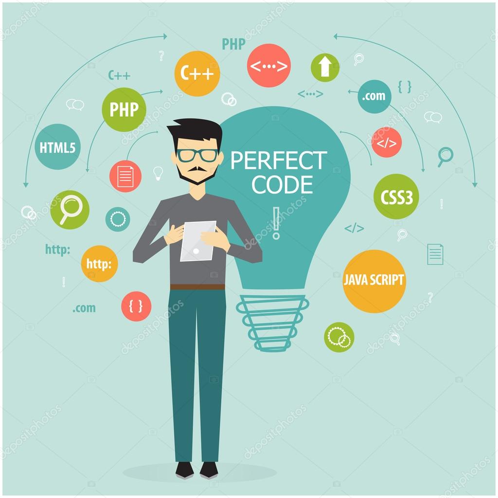 Programmer, process coding concept Stock Vector by ©danielala 76219957 Programmer, process coding concept Stock Vector by ©danielala 76219957
