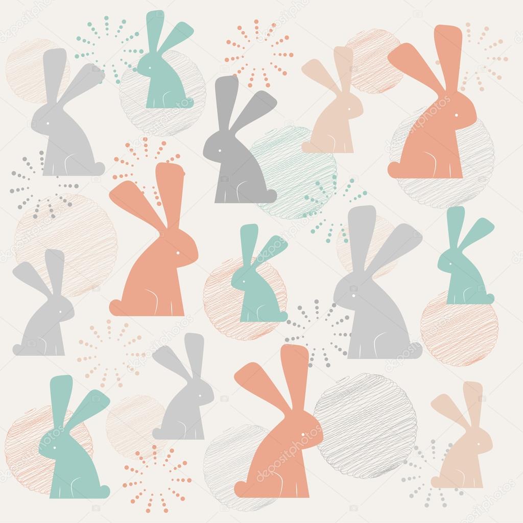 Cute bunnies background Stock Vector Image by ©danielala #77368572