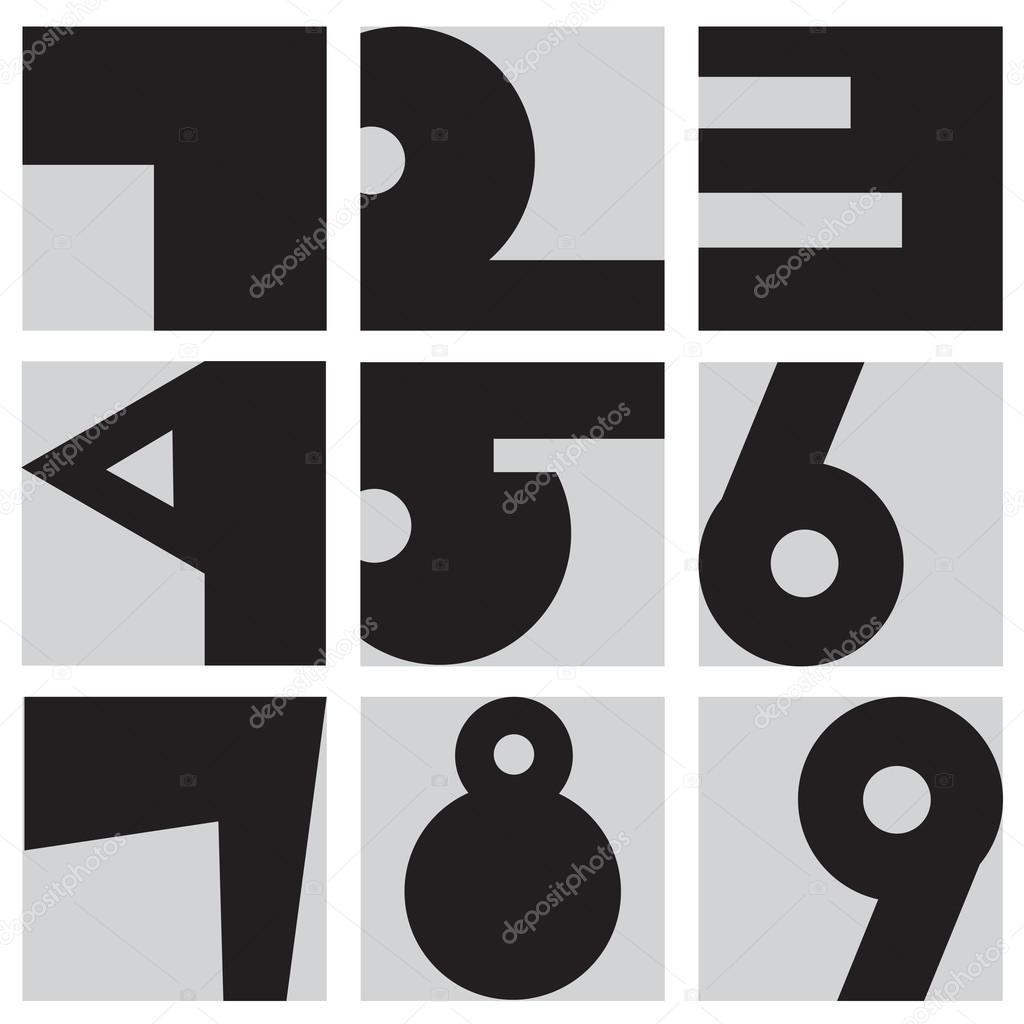 Geometric abstract numbers — Stock Vector © danielala #77369152